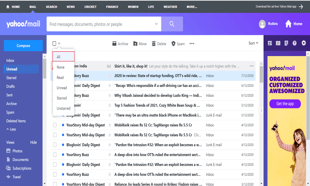 ¿Cómo eliminar permanentemente los correos electrónicos de Yahoo Mail? - Geek Global