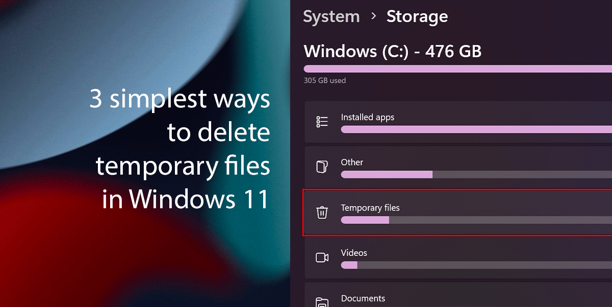3 formas más simples de eliminar archivos temporales en Windows 11 - Geek Global