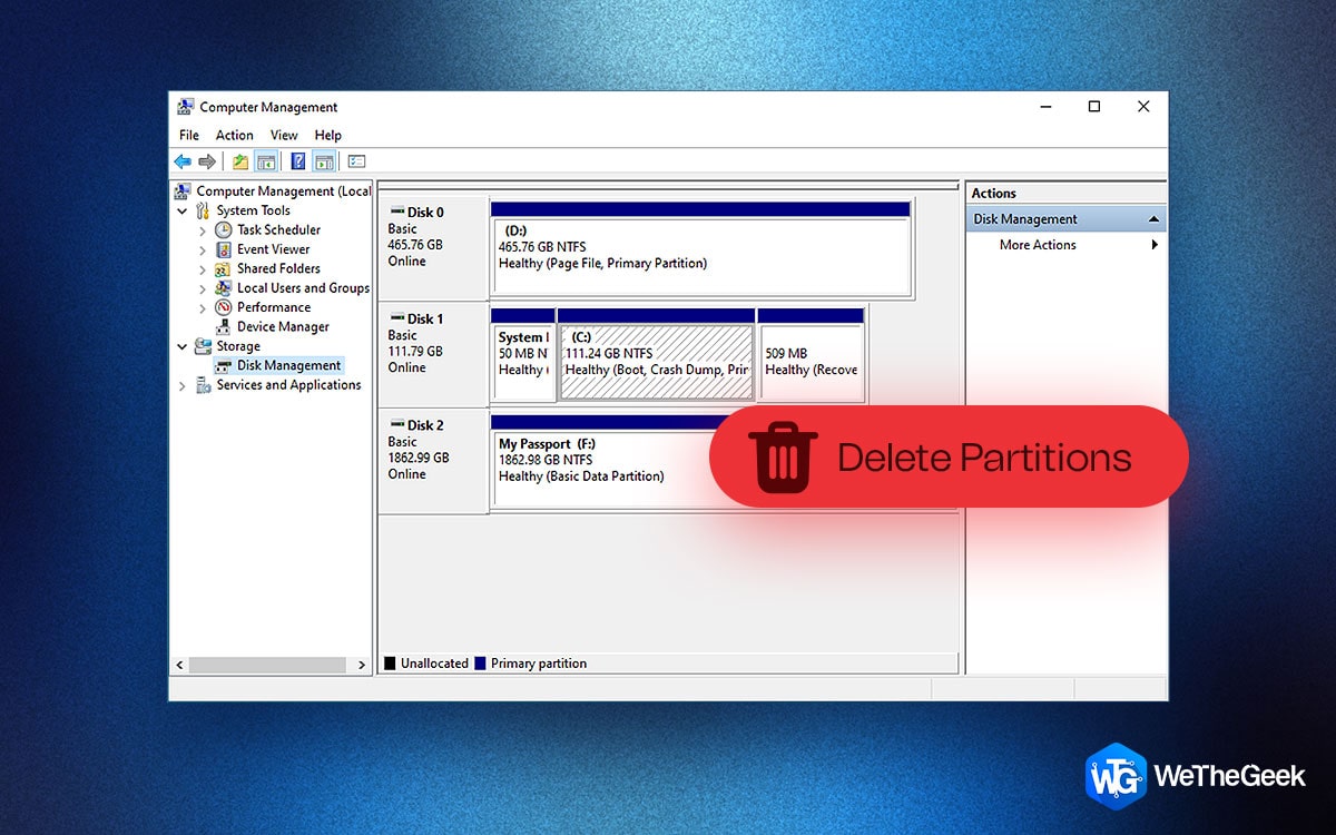 Cómo eliminar las particiones del disco duro en Windows 11/10 - Geek Global