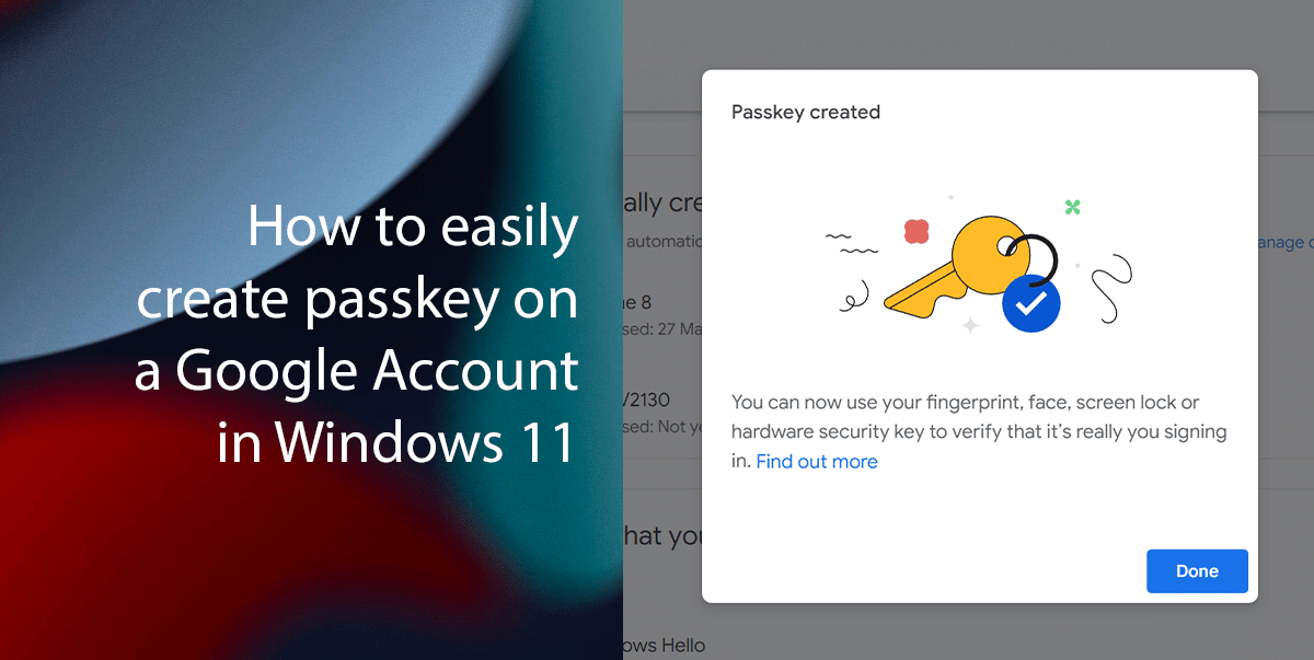 Cómo crear fácilmente PassKey en una cuenta de Google en Windows 11 ...