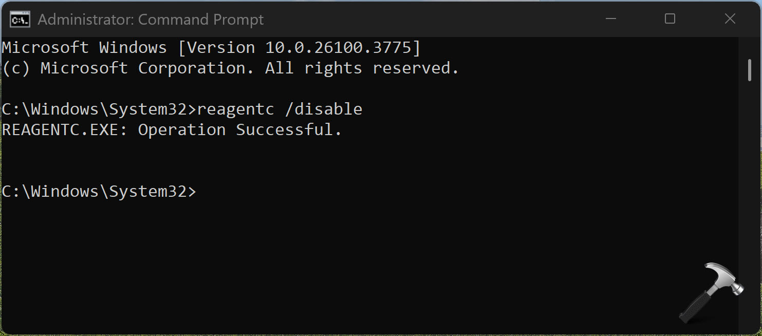 Active o desactive el entorno de recuperación de Windows (WinRE) en ...