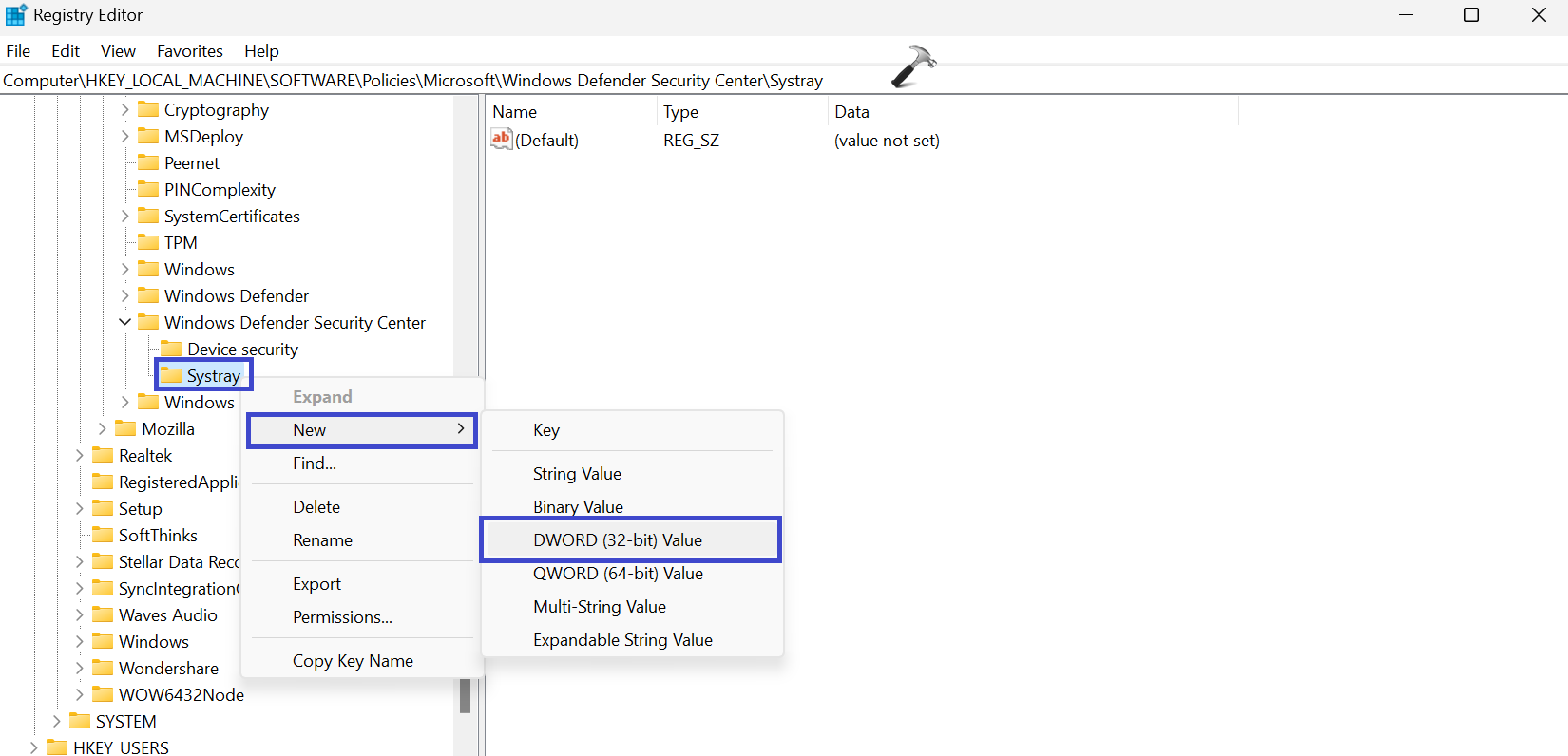 Agregar o quitar el icono de seguridad de Windows en Windows 11 - Geek Global