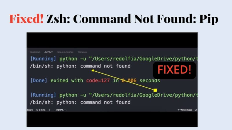 5 formas de arreglar ZSH: comando no encontrado: error de pip