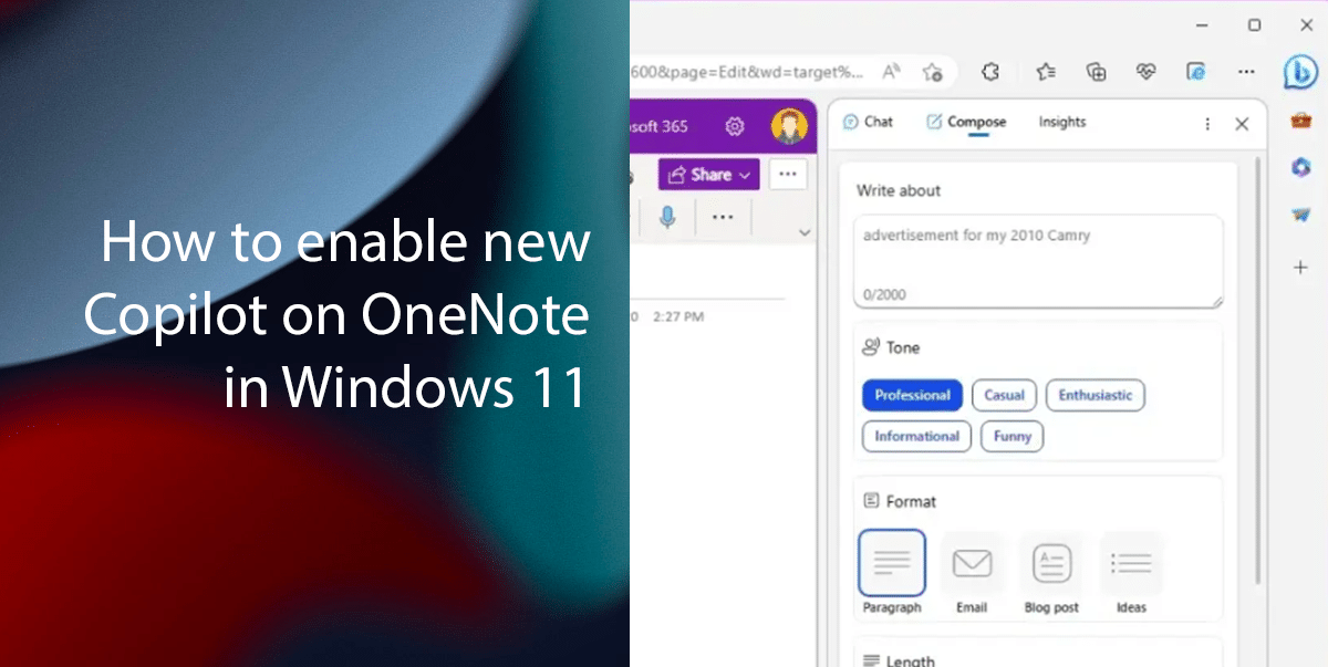 Come abilitare il nuovo copilota su OneNote in Windows 11 - Geek Global