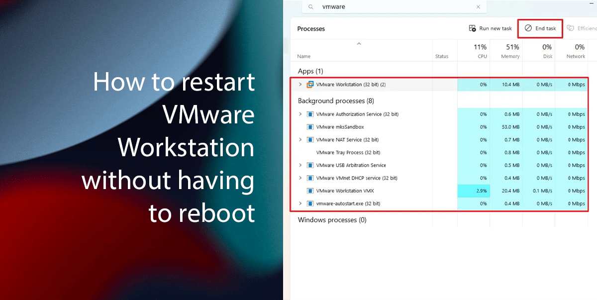 Come riavviare la workstation vmware senza dover riavviare Windows 11 ...