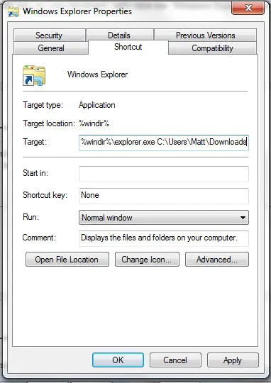 Come modificare la cartella Windows Explorer predefinita in Windows 7 - Geek Global