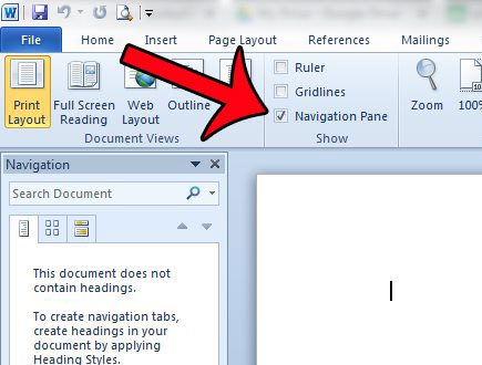 Come mostrare il riquadro di navigazione in Word 2010 - Geek Global