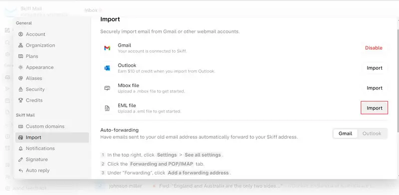 Como importar o EML para o Skiff Mail sem contar o erro excedido? - Geek Global