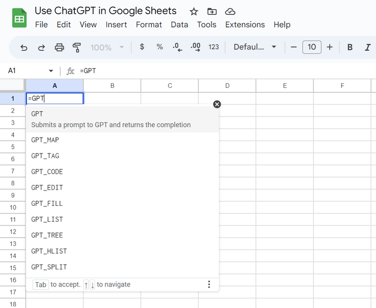 Comment utiliser Chatgpt dans Google Sheets avec GPT pour les feuilles et les documents - Geek ...