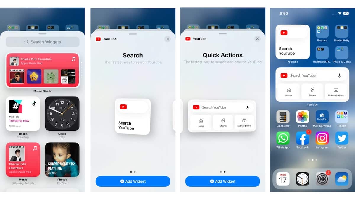 YouTube lance enfin des widgets d'écran d'accueil sur iOS et iPados ...